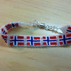 Norway Flag Beaded Bracelet - Etsy