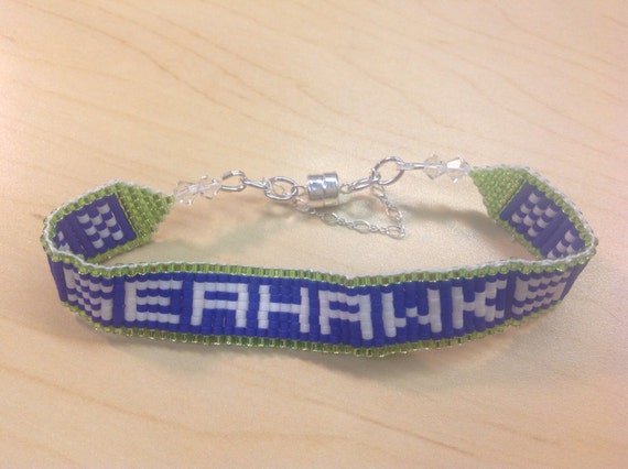 Seattle Seahawks Beaded Bracelet | Etsy