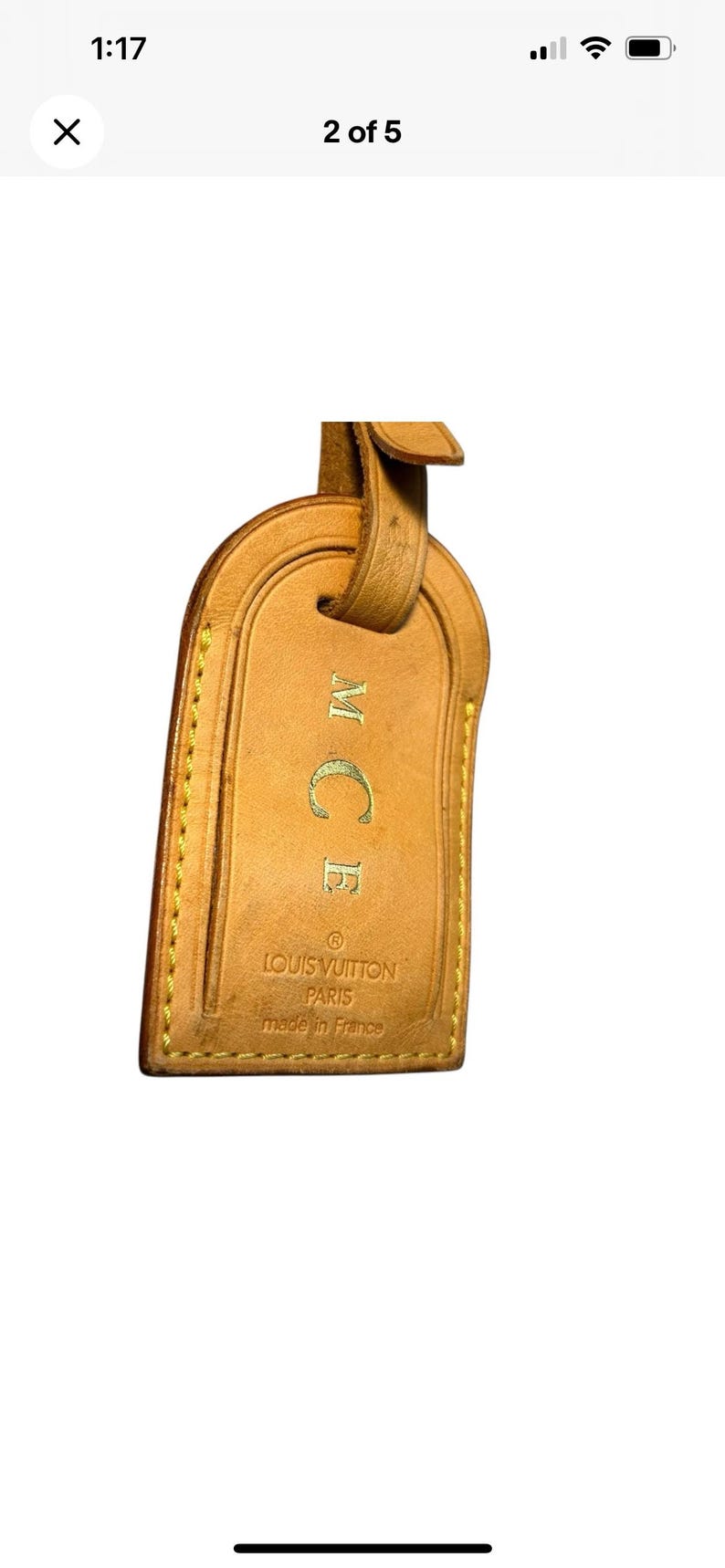 Authentic Louis Vuitton Leather Luggage Name Tag 2” X 3.5” Made in ...