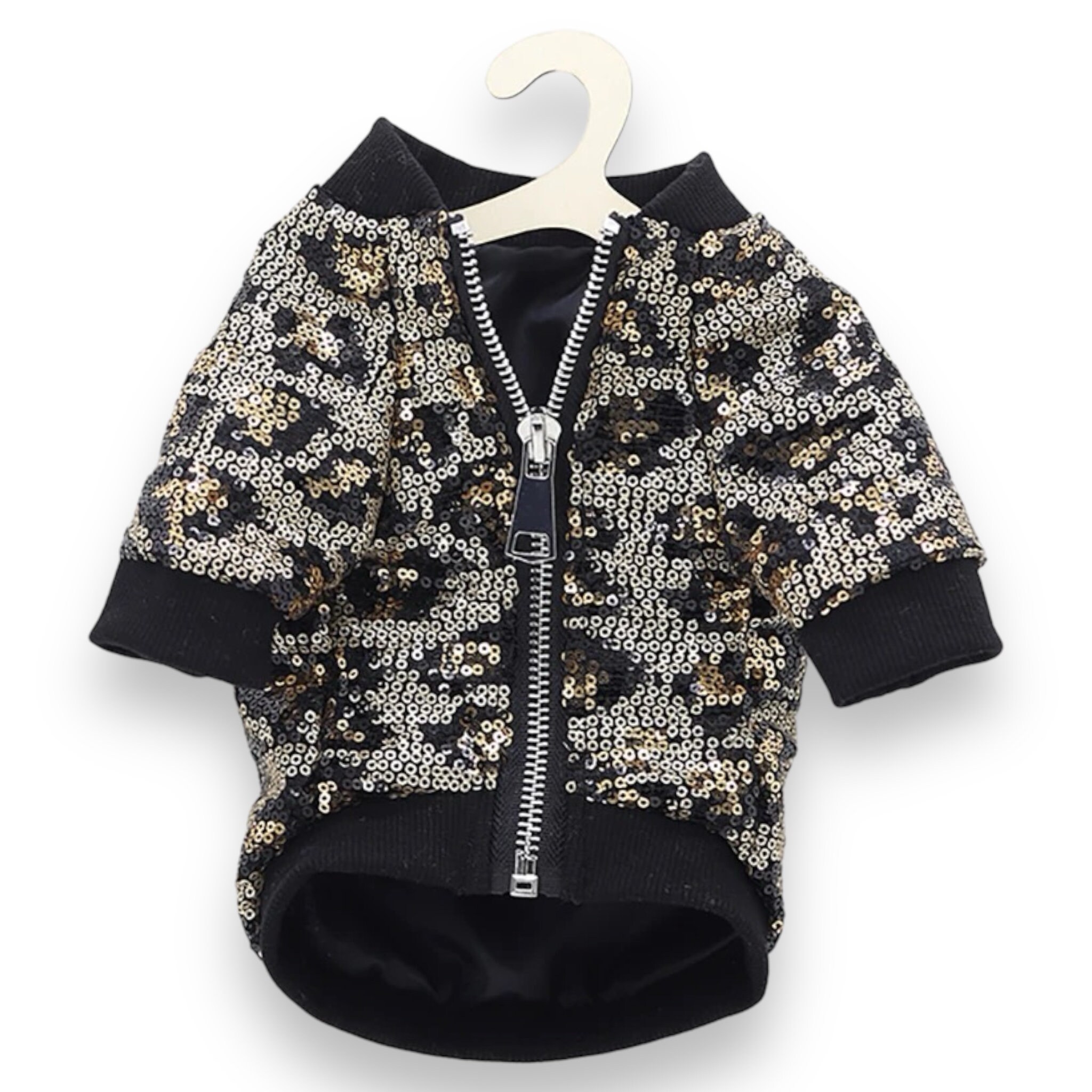 Luxury Design Pet Dogs Clothes Pets Sequin Leopard Jacket for Small ...