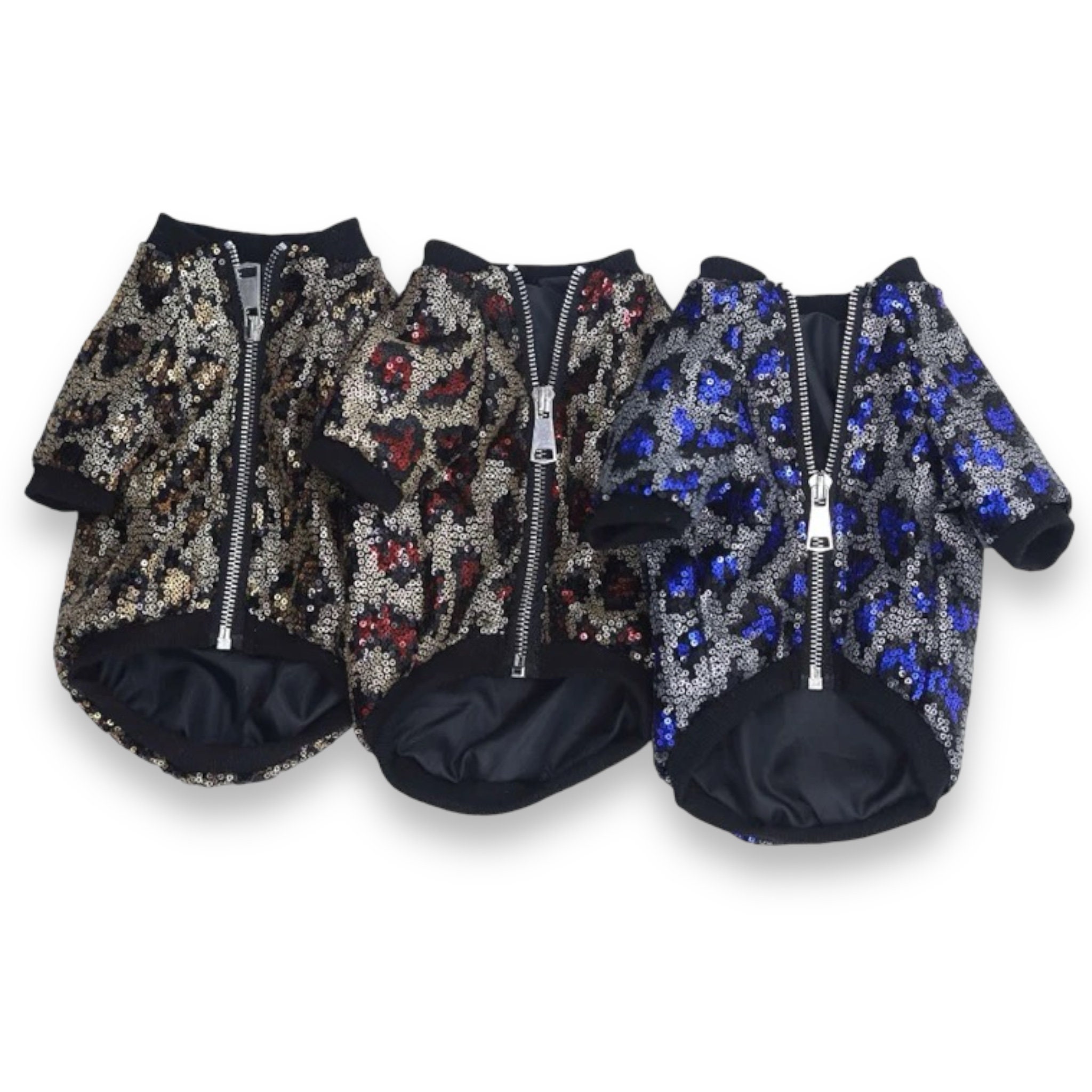 Luxury Design Pet Dogs Clothes Pets Sequin Leopard Jacket for Small ...