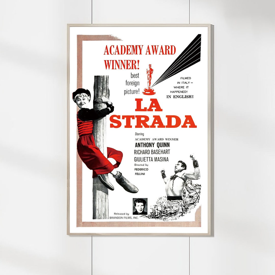 La Strada (1954) Movie Vintage Poster - Canvas Print - Home Decor ...
