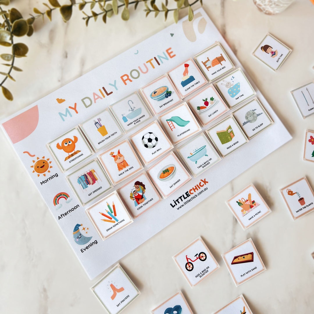 Printable Daily Routine Cards, Toddler Planner, Kids Daily Task List ...