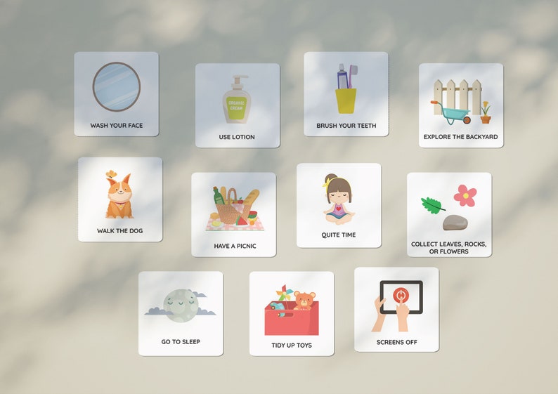 Printable Daily Routine Cards, Toddler Routine Chart, Daily Rhythm ...