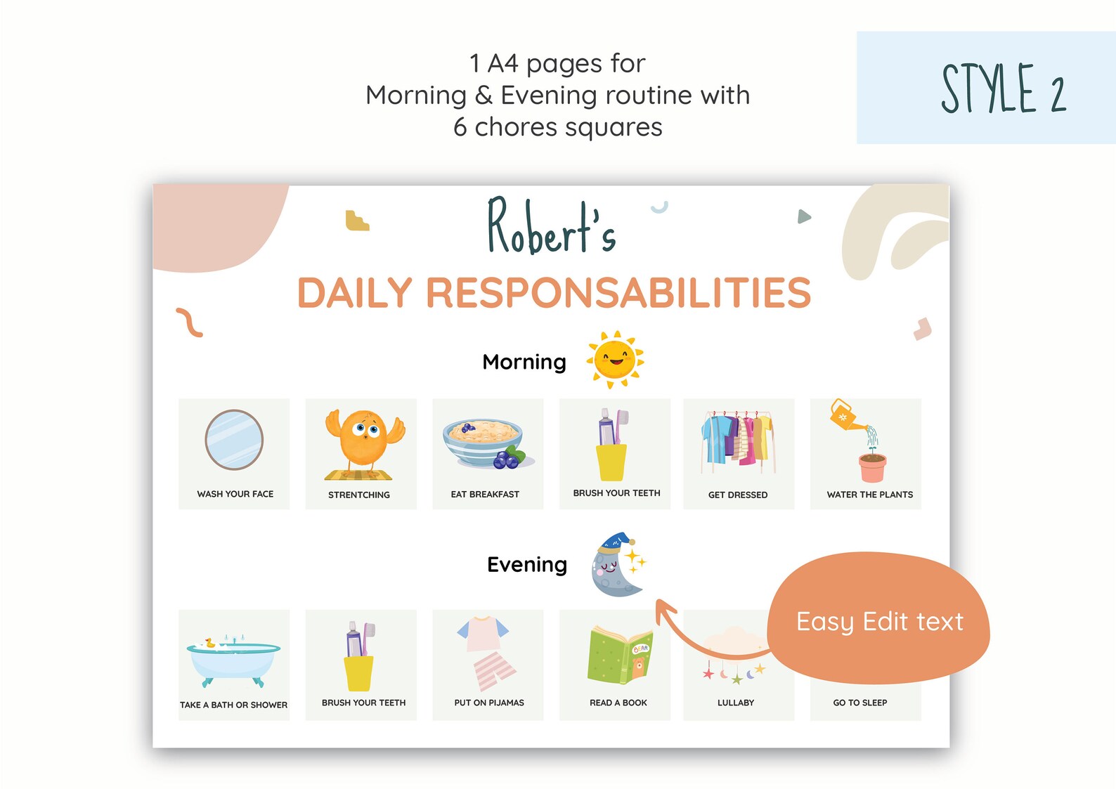 Printable Daily Routine Cards, Toddler Routine Chart, Daily Rhythm ...