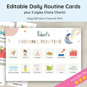 Printable Daily Routine Cards, Toddler Routine Chart, Daily Rhythm ...