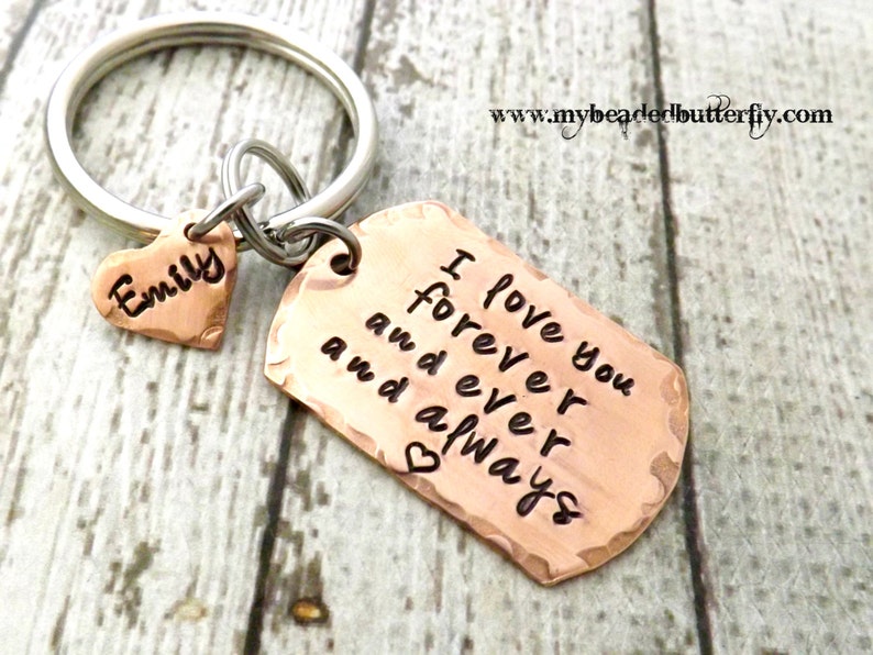 Personalized Keychain I Love You Forever And Always Mens Etsy