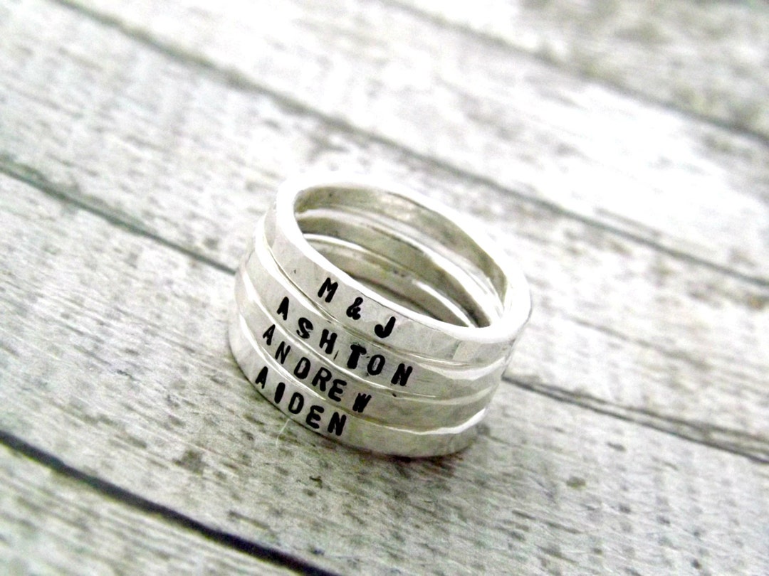 Personalized Ring Personalized Stacking Rings Stacking - Etsy