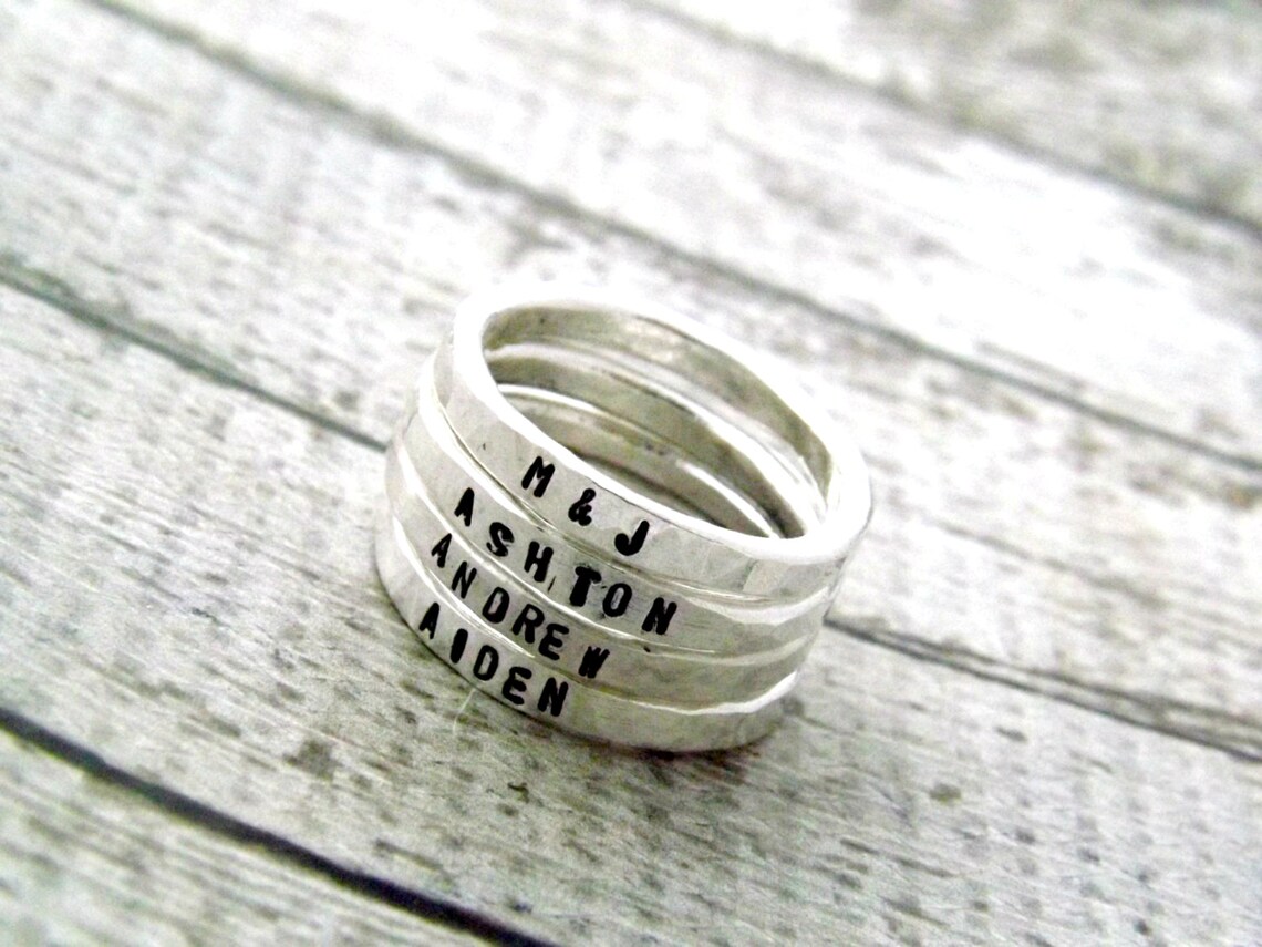Personalized Ring Personalized Stacking Rings Stacking - Etsy