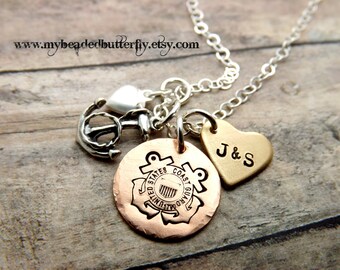 US Navy Charm Necklace, Personalized US Navy Charm Jewelry, Gift for ...