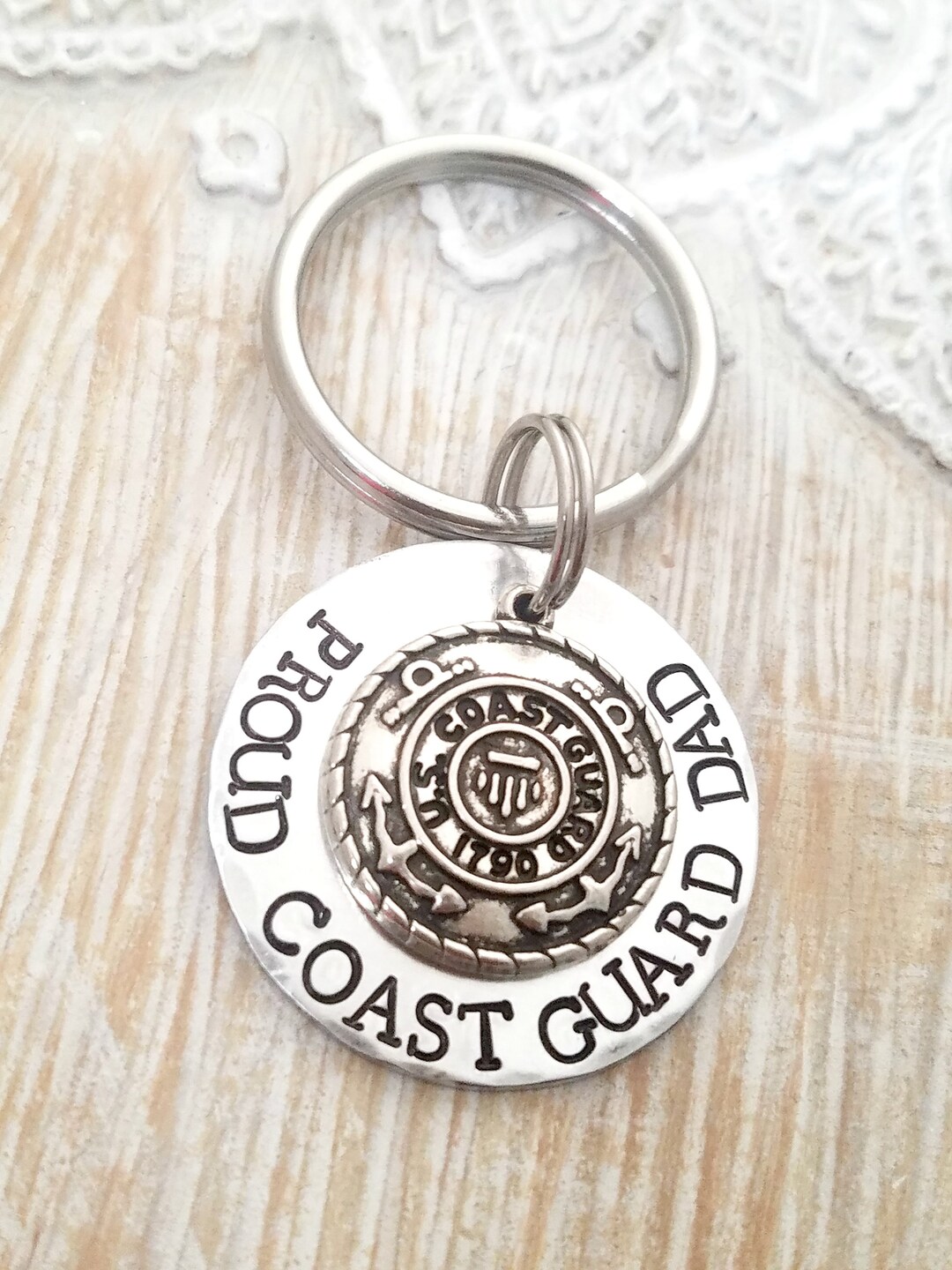 Coast Guard Keychain USCG Keychain-coast Guard Mom - Etsy