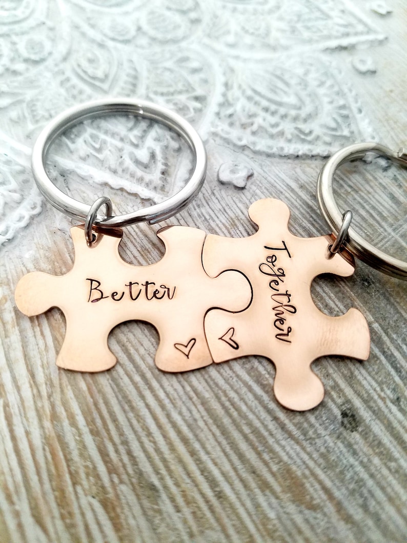 Personalized keychain Couples Keychains Better Together | Etsy