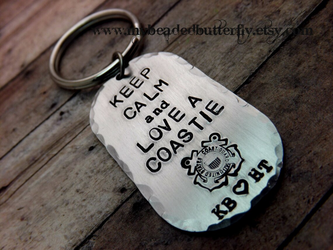 Coast Guard Keychain-uscg-coastie-keep Calm and Love a - Etsy