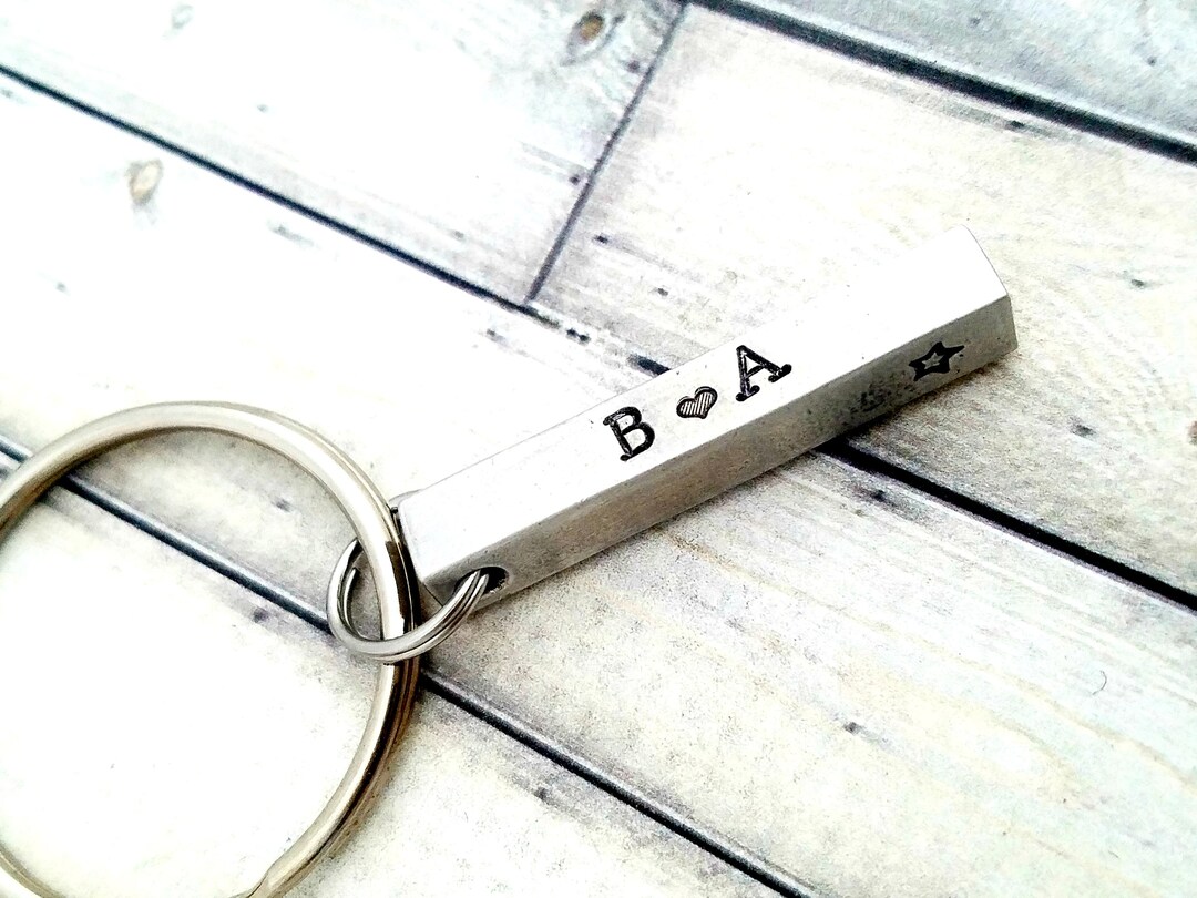 Personalized 4-sided Bar Keychain – Gift for Him, Anniversary - Etsy