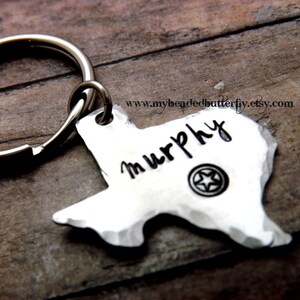 Texas-keychain-ornament-handstamped-personalized-texan - Etsy