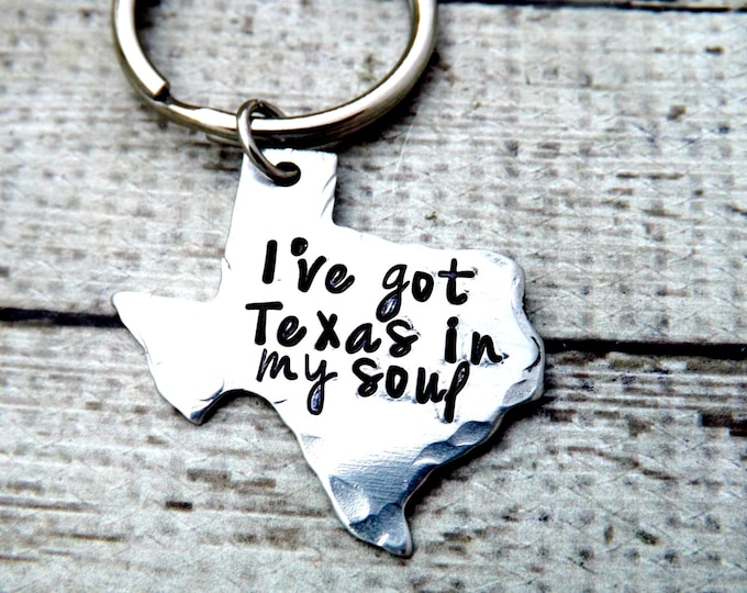 Texas-keychain- Texas Keychain-handstamped Keychain-personalized Key ...