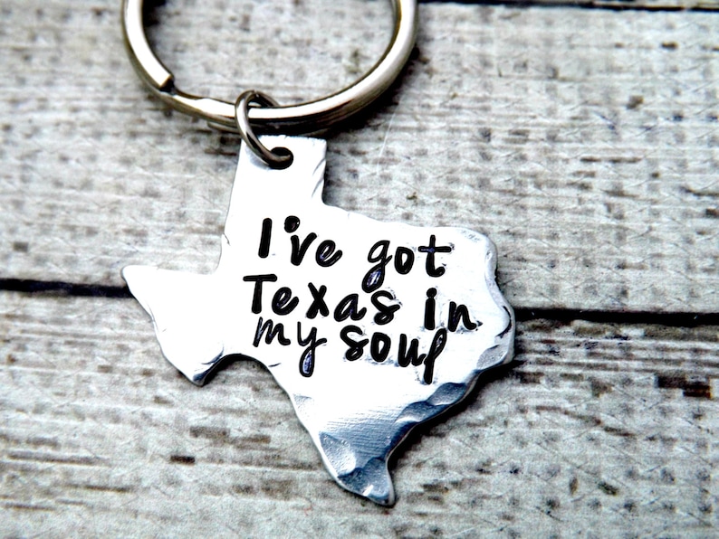 Texas-keychain- Texas Keychain-handstamped Keychain-personalized Key ...