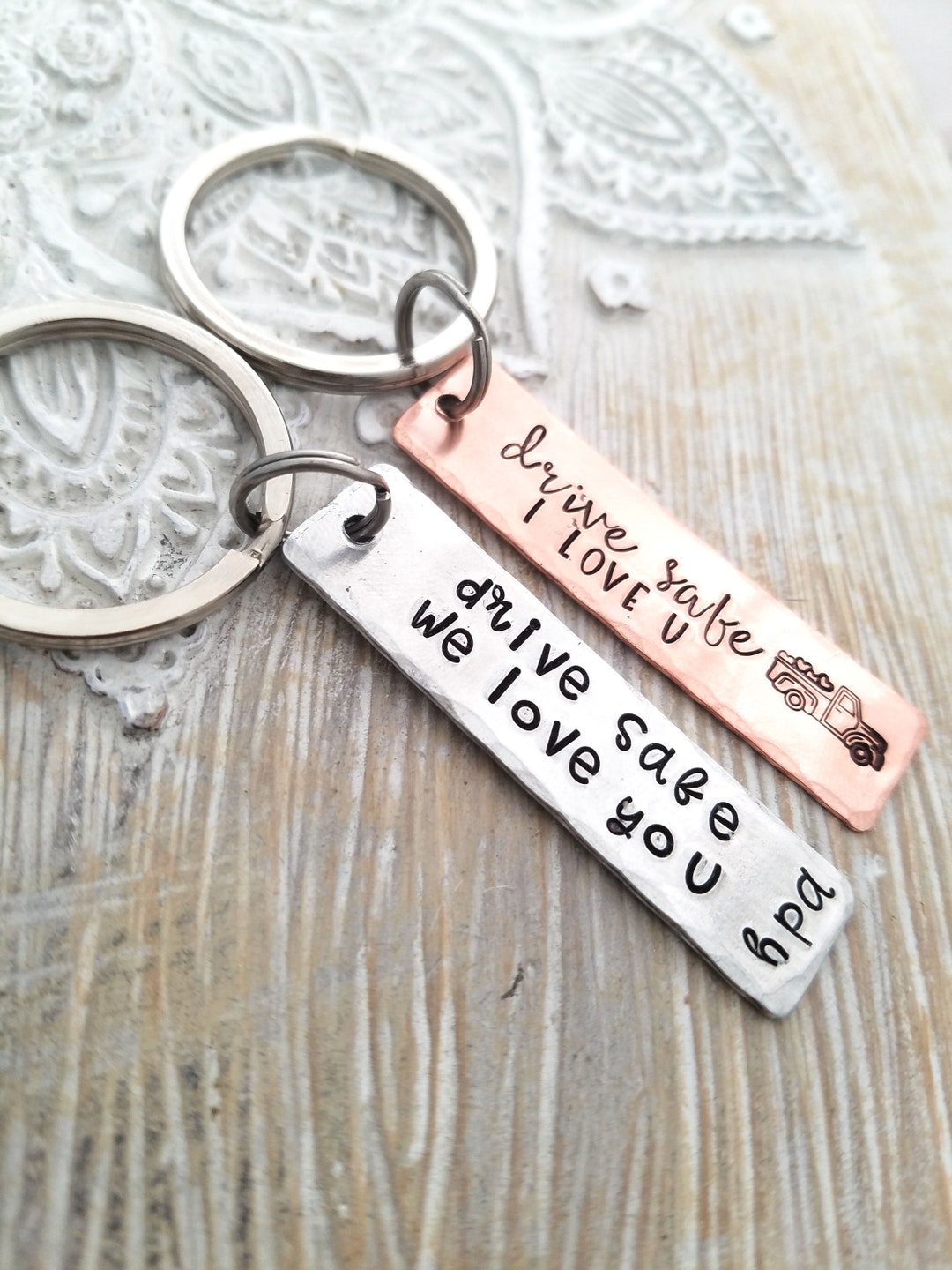 Drive Safe Gift- Drive Safe Keychain- Drive Safe We Love You- Gift for ...