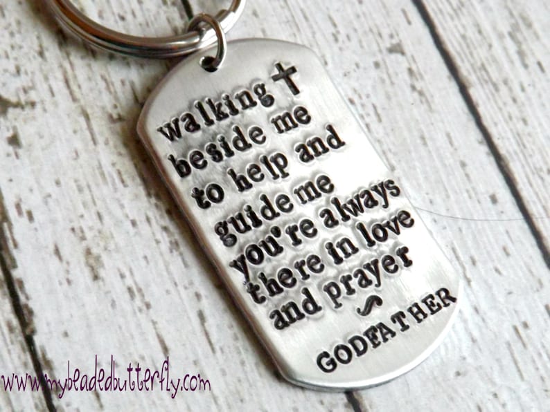 Godfather gift-Godparent gift-Godfather keychain-religious | Etsy