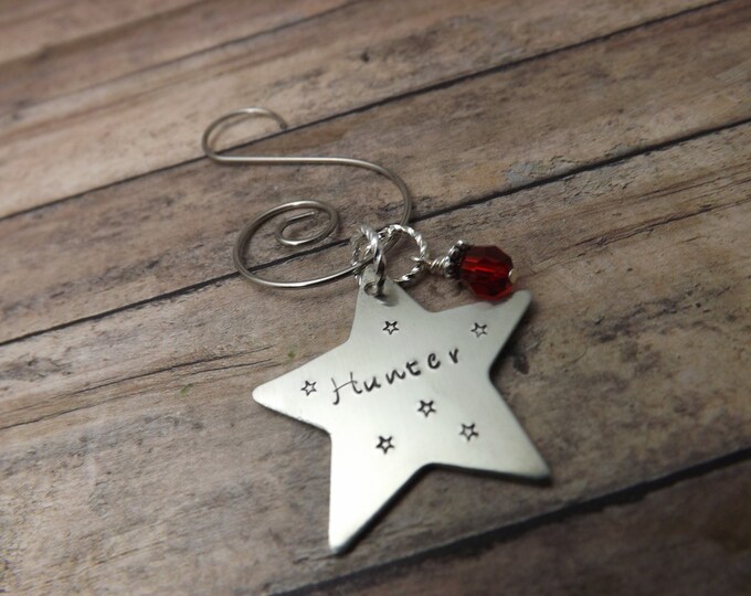 Star-christmas-handstamped-personalized-christmas Tree-ornament-family ...