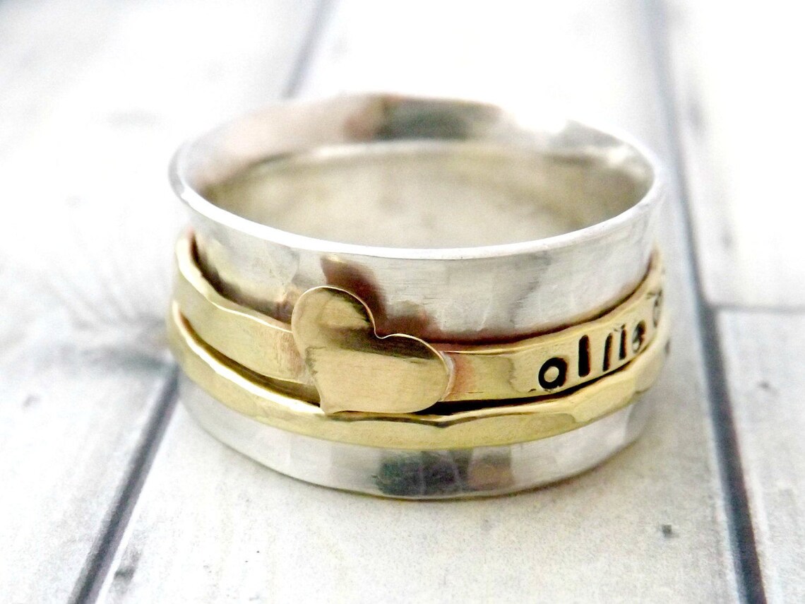 Spinner Ring Spin Ring Personalized Spinner Ring-fidget - Etsy