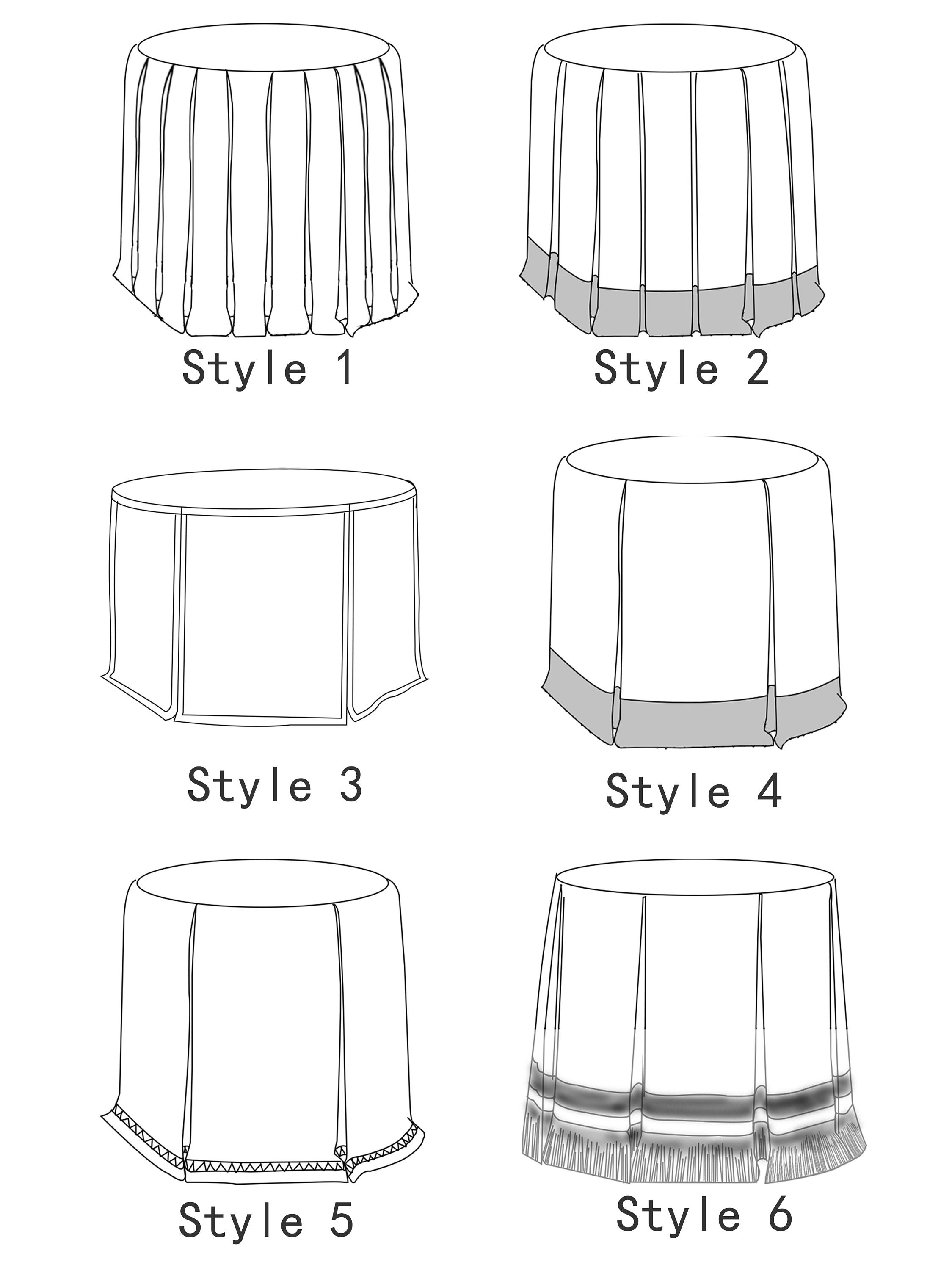 Custom Round Table Skirt,pleated Cotton Linen Table Skirt With ...