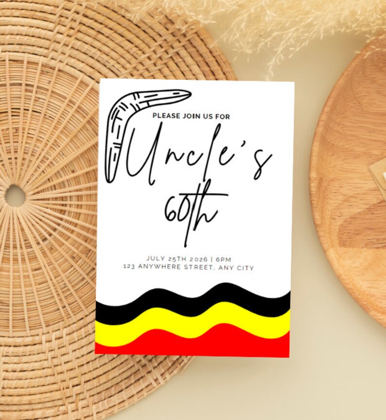 Indigenous Aboriginal Birthday Invitation - Digital Template, Fully ...