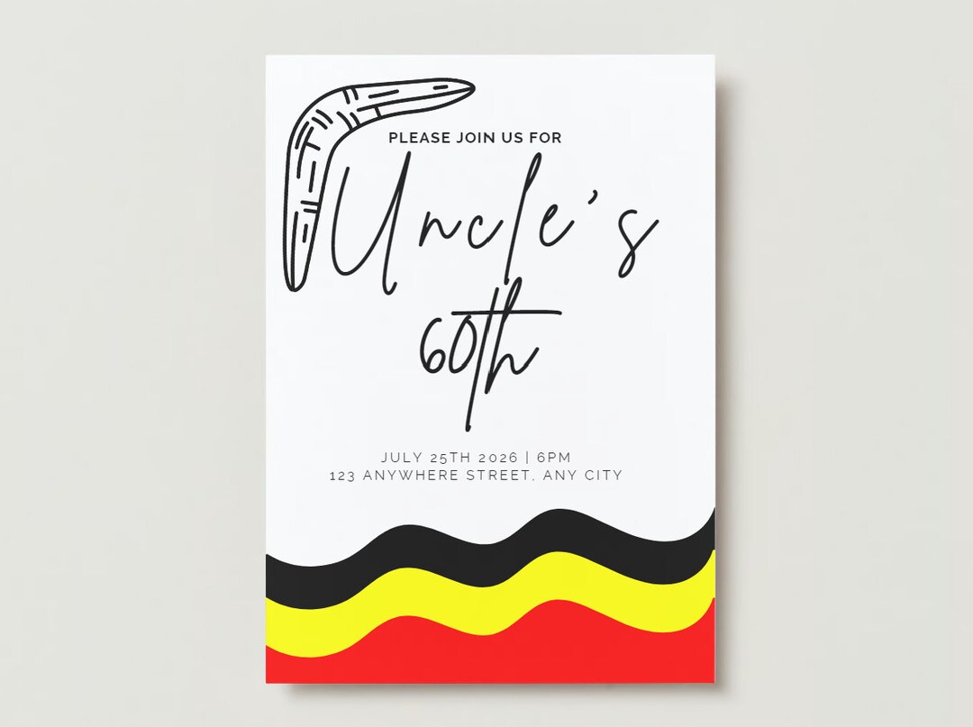 Indigenous Aboriginal Birthday Invitation - Digital Template, Fully ...