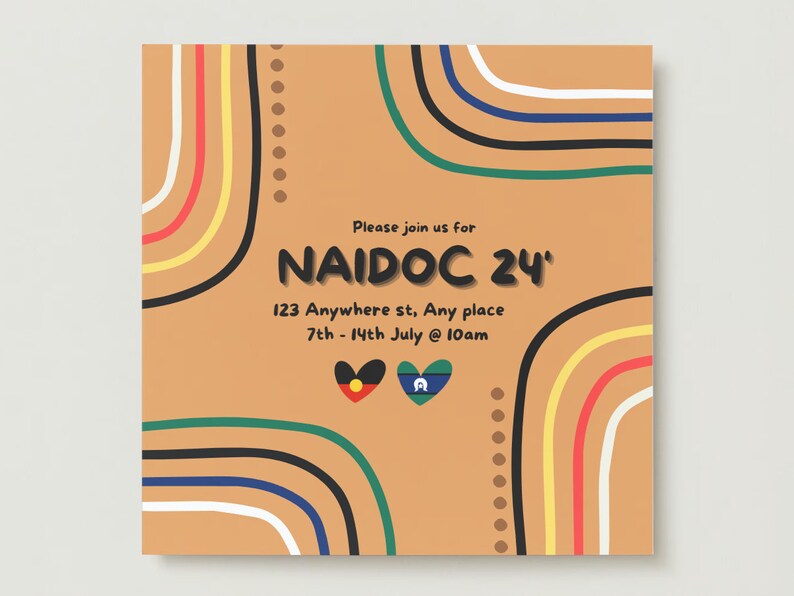 NAIDOC Invitation Digital Template - Digital, 100% Editable - First ...