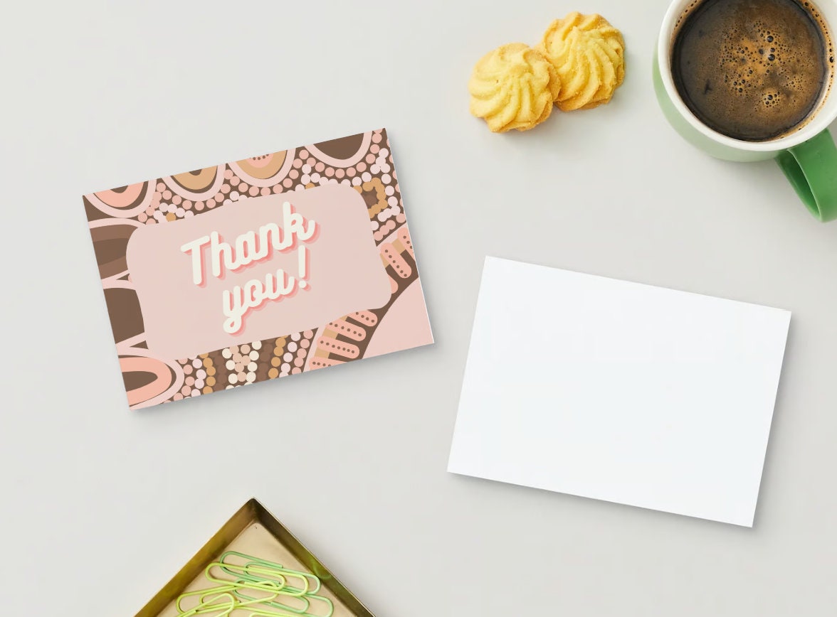 Indigenous Thank You Card - Pink/brown - Etsy