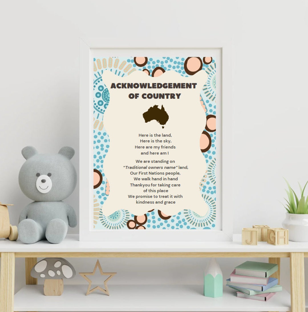First Nations Children's Acknowledgement of Country - Blue EDITABLE PDF ...