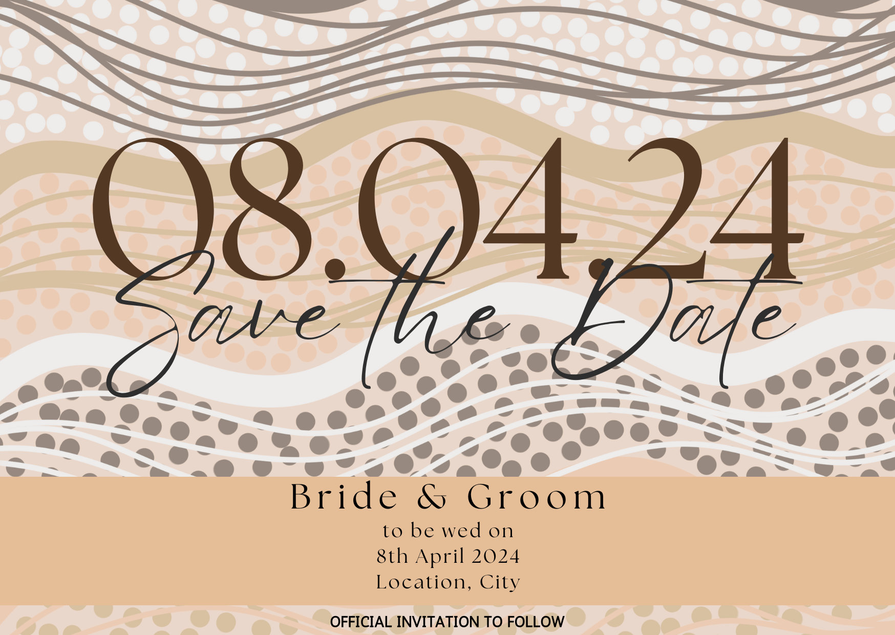 Save the Date Invitations - Digital Template, Fully Editable ...