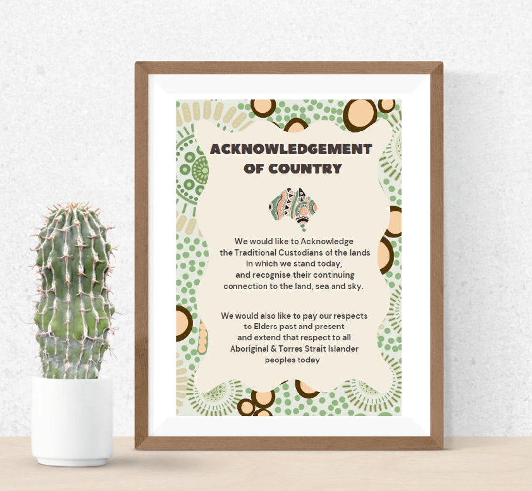 First Nations Acknowledgement to Country Printable PDF - Green Theme ...