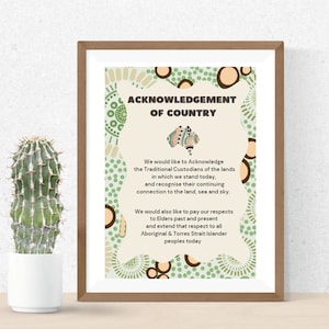First Nations Acknowledgement to Country Printable PDF - Green Theme ...