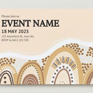 Indigenous Aboriginal Design Event Invitation Template- Digital ...