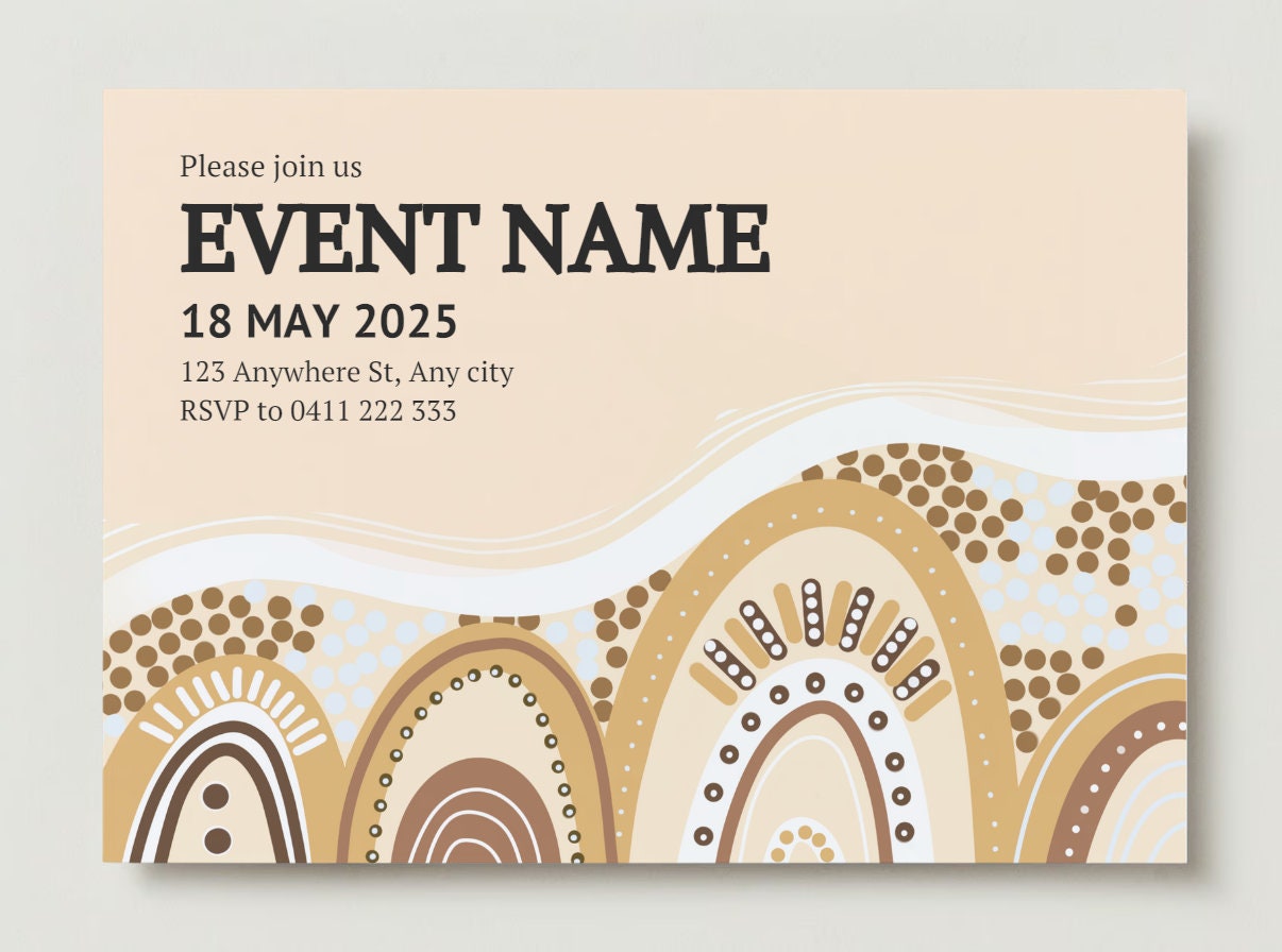 Indigenous Aboriginal Design Event Invitation Template- Digital ...