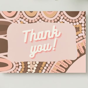 Indigenous Thank You Card - Pink/brown - Etsy Australia