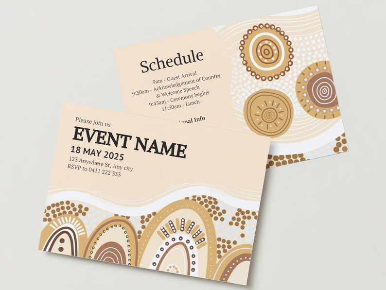Indigenous Aboriginal Design Event Invitation Template- Digital ...