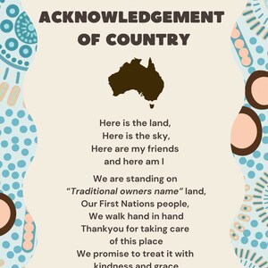 First Nations Children's Acknowledgement of Country - Blue EDITABLE PDF ...