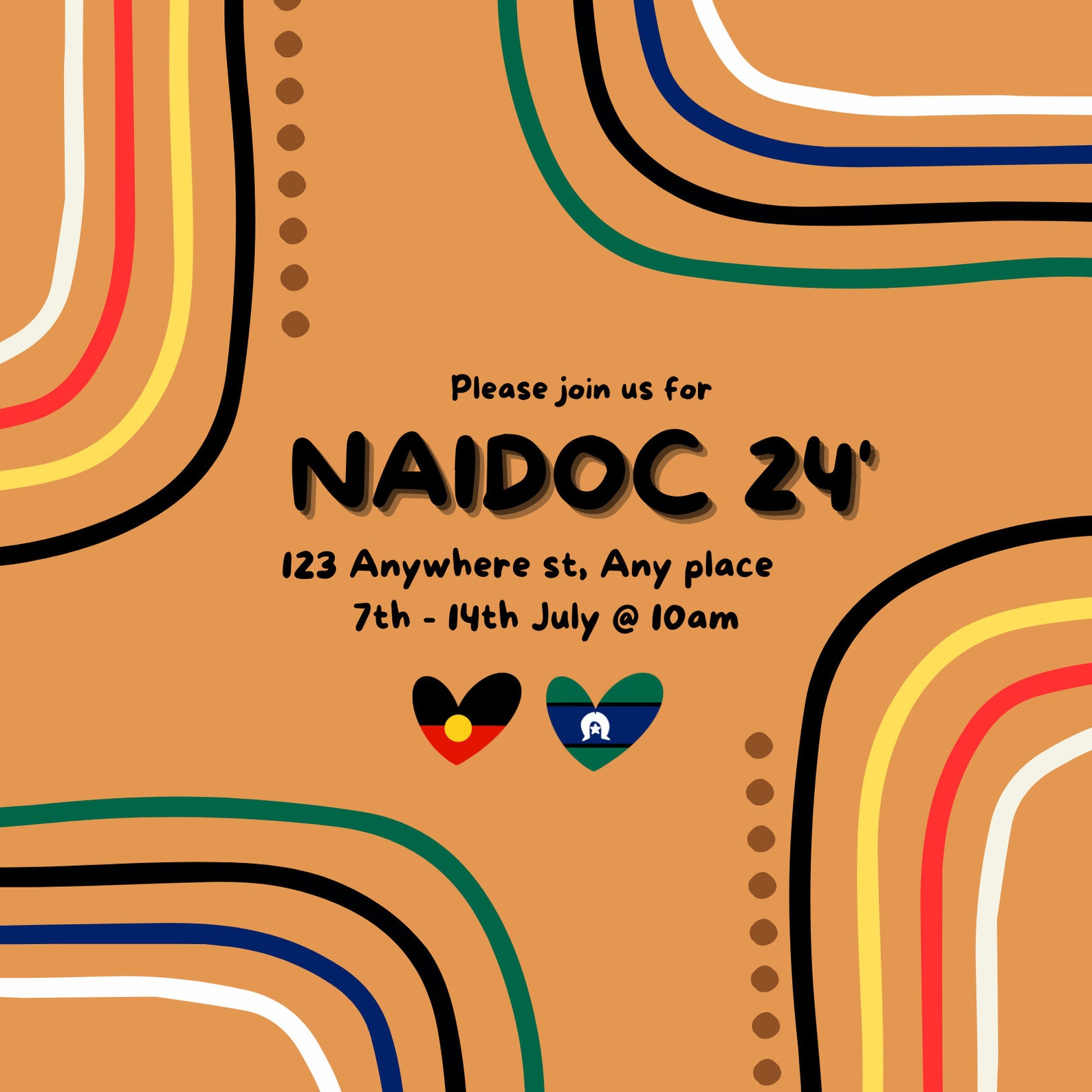 NAIDOC Invitation Digital Template - Digital, 100% Editable - First ...