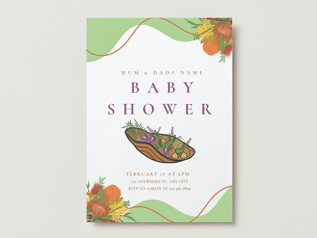 Indigenous Aboriginal Coolamon Baby Shower Invitation - DIGITAL ...
