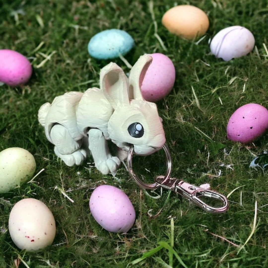 Rabbit Keychain - Etsy