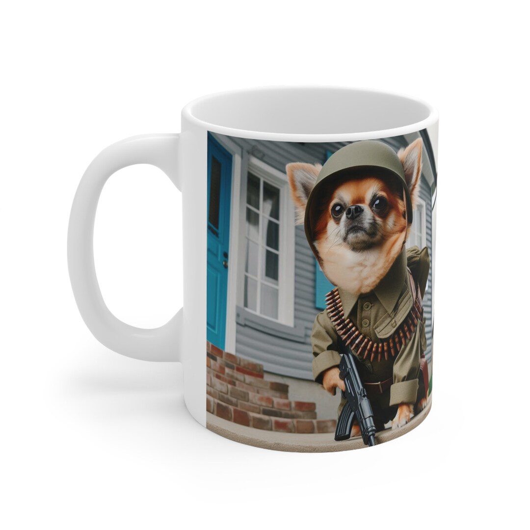 Chihuahua Soldier Mug, Chihuahua Mug - Etsy