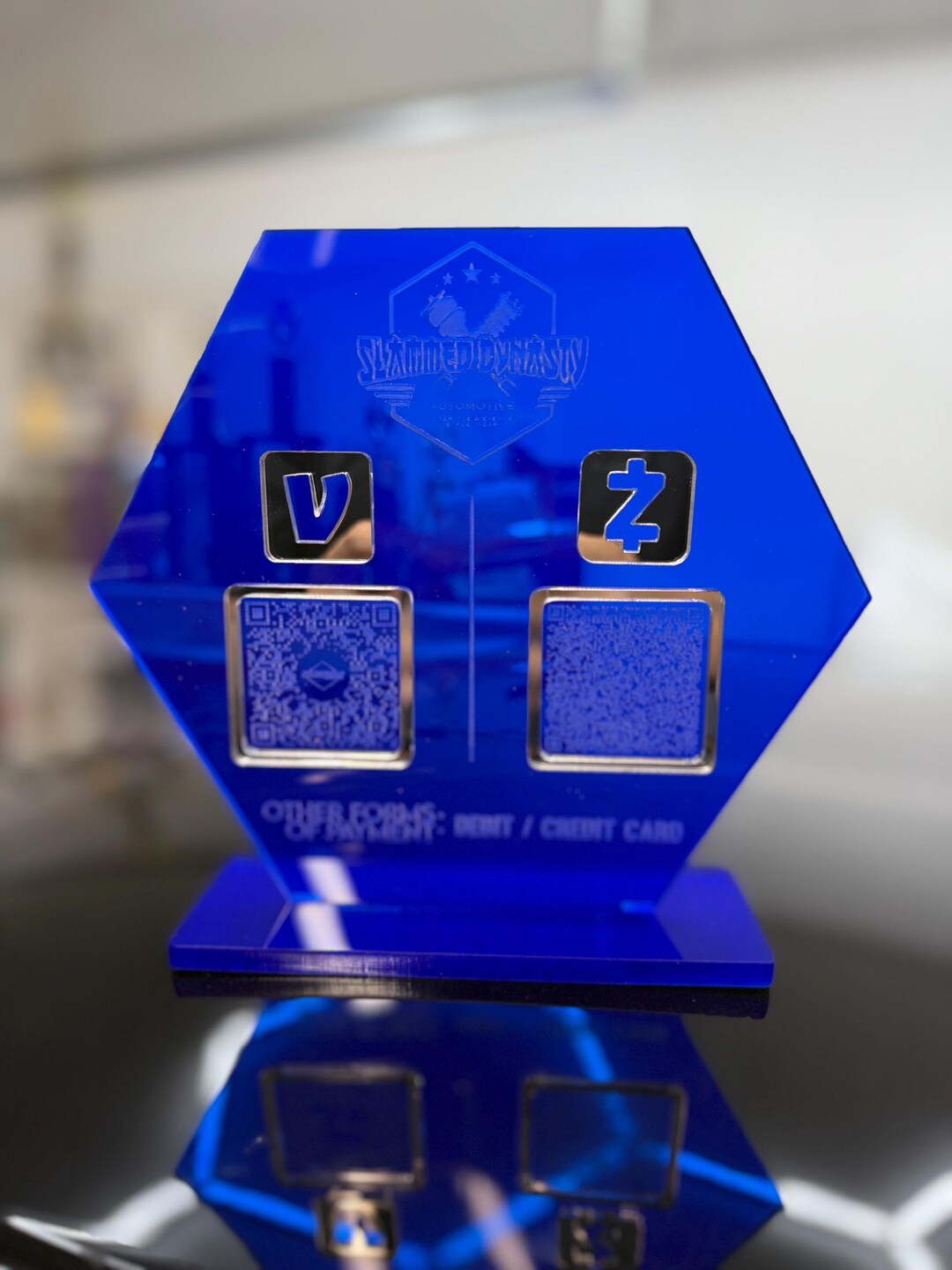 Custom 1/4 Acrylic Engraved | QR Code Stand | Social Media Sign ...