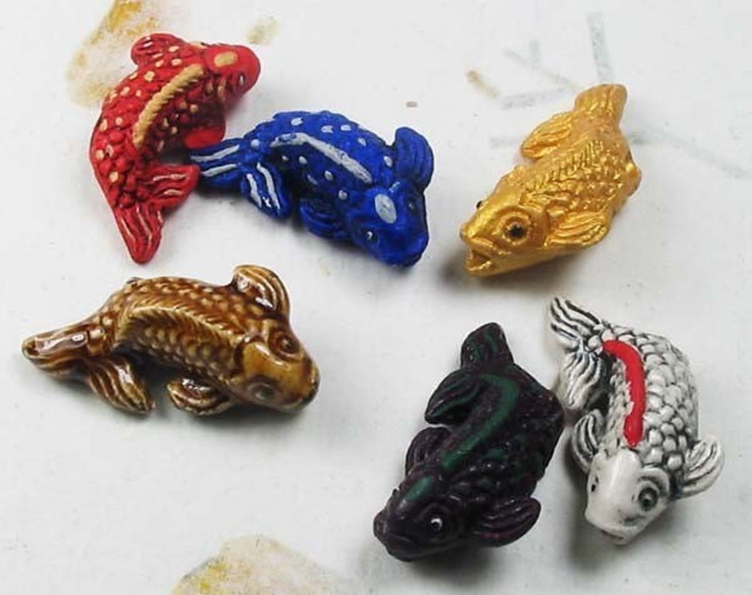 Tiny Koi Fish Beads - Multi Colored - Tt306m - Etsy
