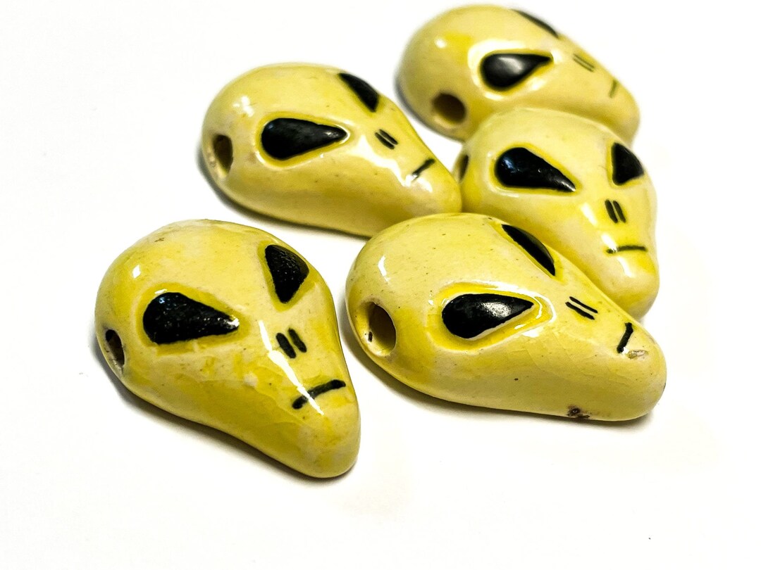 Large Yellow Alien Heads - AB454 - Etsy