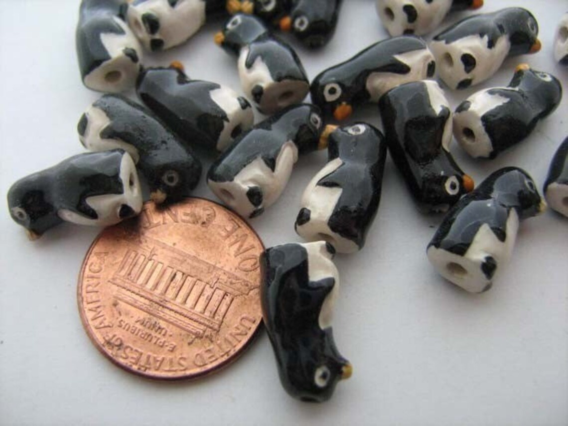 Tiny Penguin Beads - TT25 - Etsy