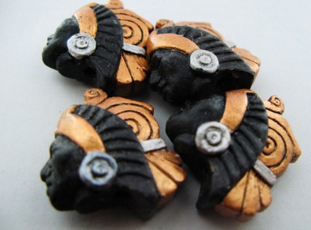 Large Aztec Beads - Gold - AB431 - Etsy