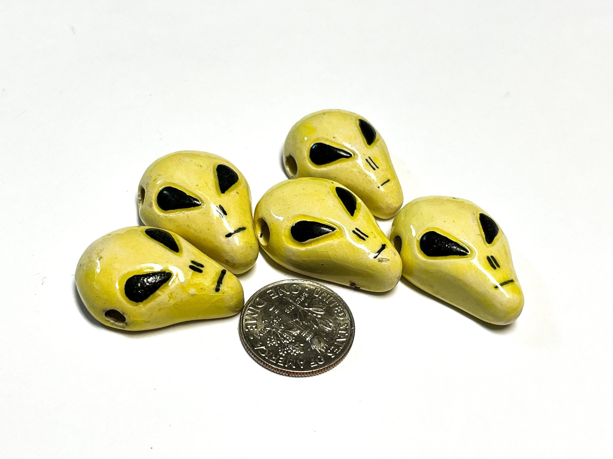 Large Yellow Alien Heads - AB454 - Etsy