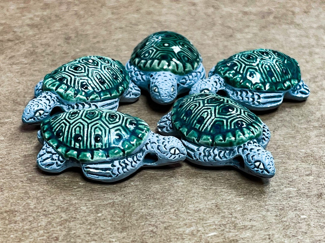 Large Grey and Green Sea Turtle Beads - AB53 - Etsy